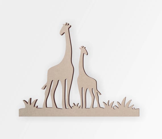 Wooden Shape Safari Giraffes Wooden Cutout Wall Art Home | Etsy
