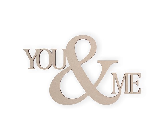 Wooden Sign you and Me Cutout Word Art Wall | Etsy
