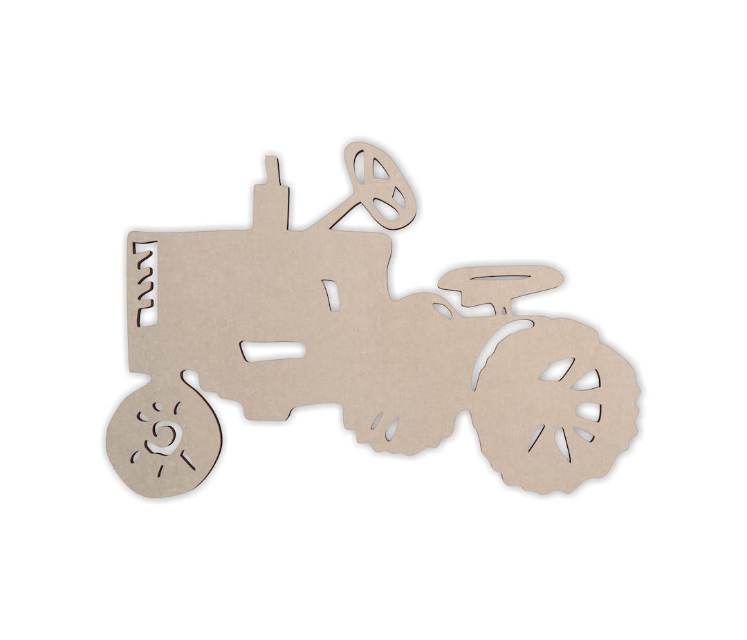 Unfinished Wooden Tractor Shape: MDF Wall Art Decor - Etsy