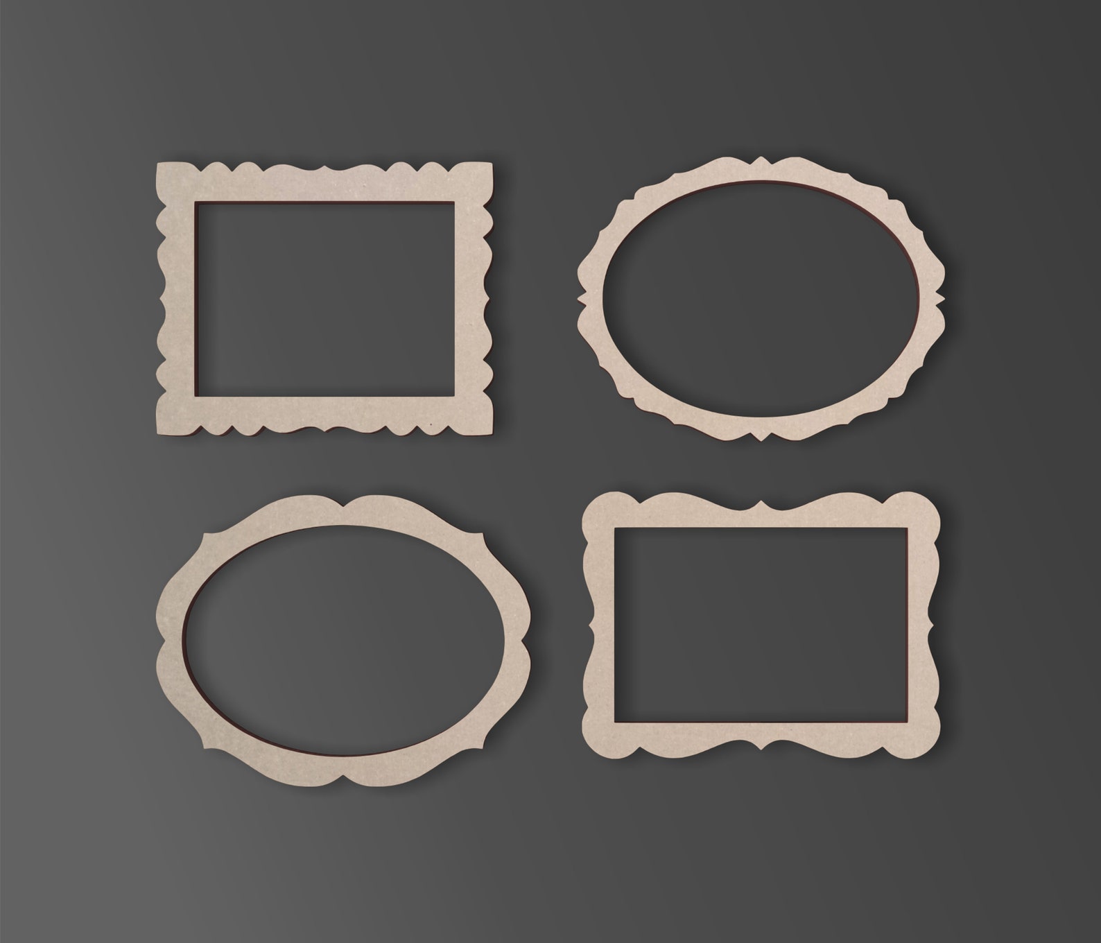 Wooden Rectangle Frame Set 4 Frames Cutout Home Decor - Etsy