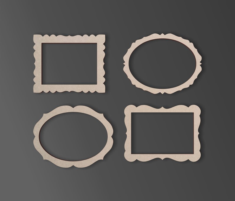 Wooden Rectangle Frame Set 4 Frames Cutout Home Decor - Etsy