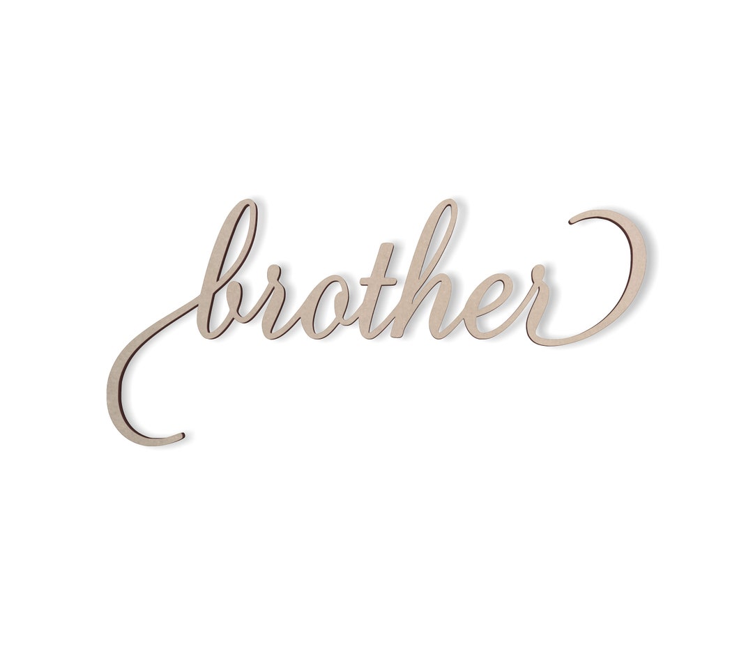 Wall Art Word Cutout "brother" - Cutout, Home Decor, Unfinished and ...