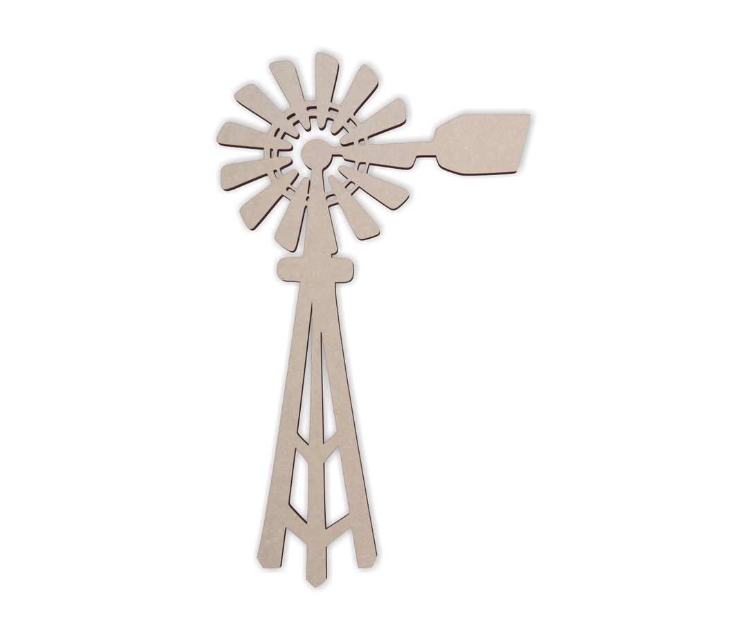 Wooden Windmill Shape: Unfinished MDF Wall Art Decor - Etsy