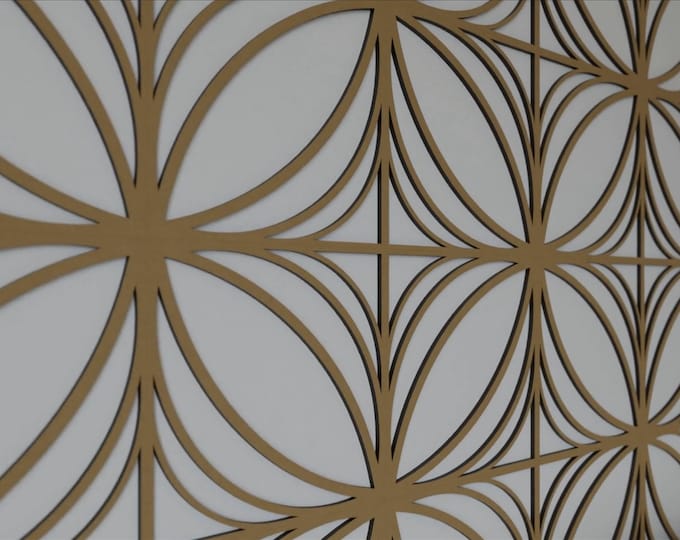 Wood Intricate Geometric Lace Lattice Panel Mandala Wall Art for Home ...