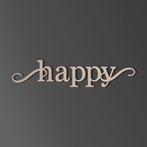 Wall Decor Word Art "happy" - Cutout, Home Decor, Unfinished and ...