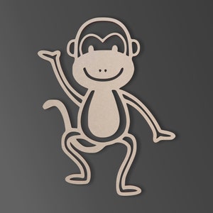 Wooden Shape Woodland Creature Monkey, Wooden Cutout, Wall Art, Home ...