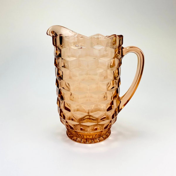 Pink Depression Glass Pitcher - Etsy