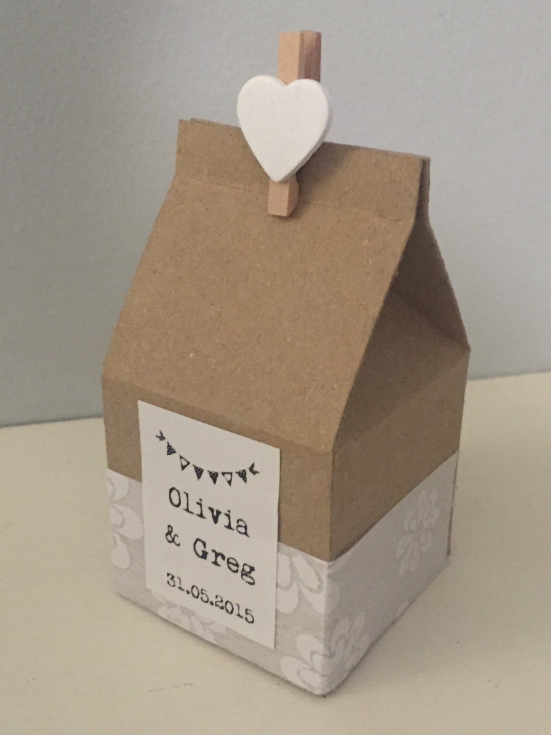 Handmade Milk Carton Box Wedding Favour - Etsy