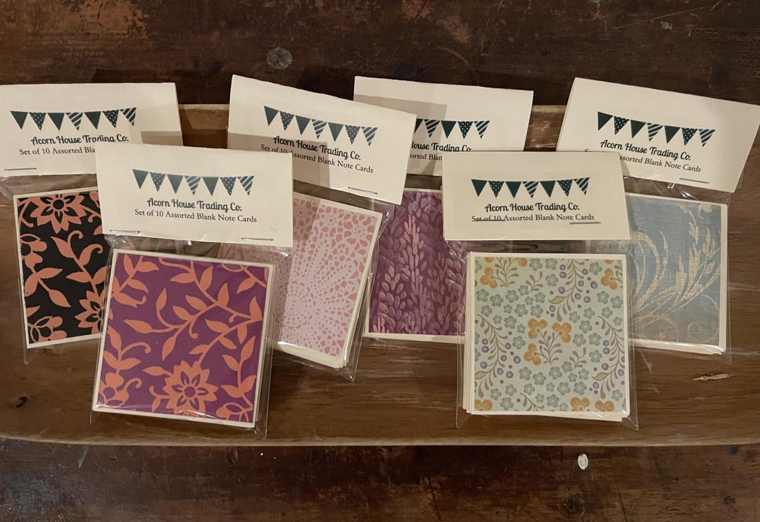 Set of 10 Mini Note Cards - 2.5" X 2.5" - Blank - Small Note Card ...