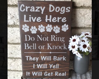 Dogs live here sign | Etsy