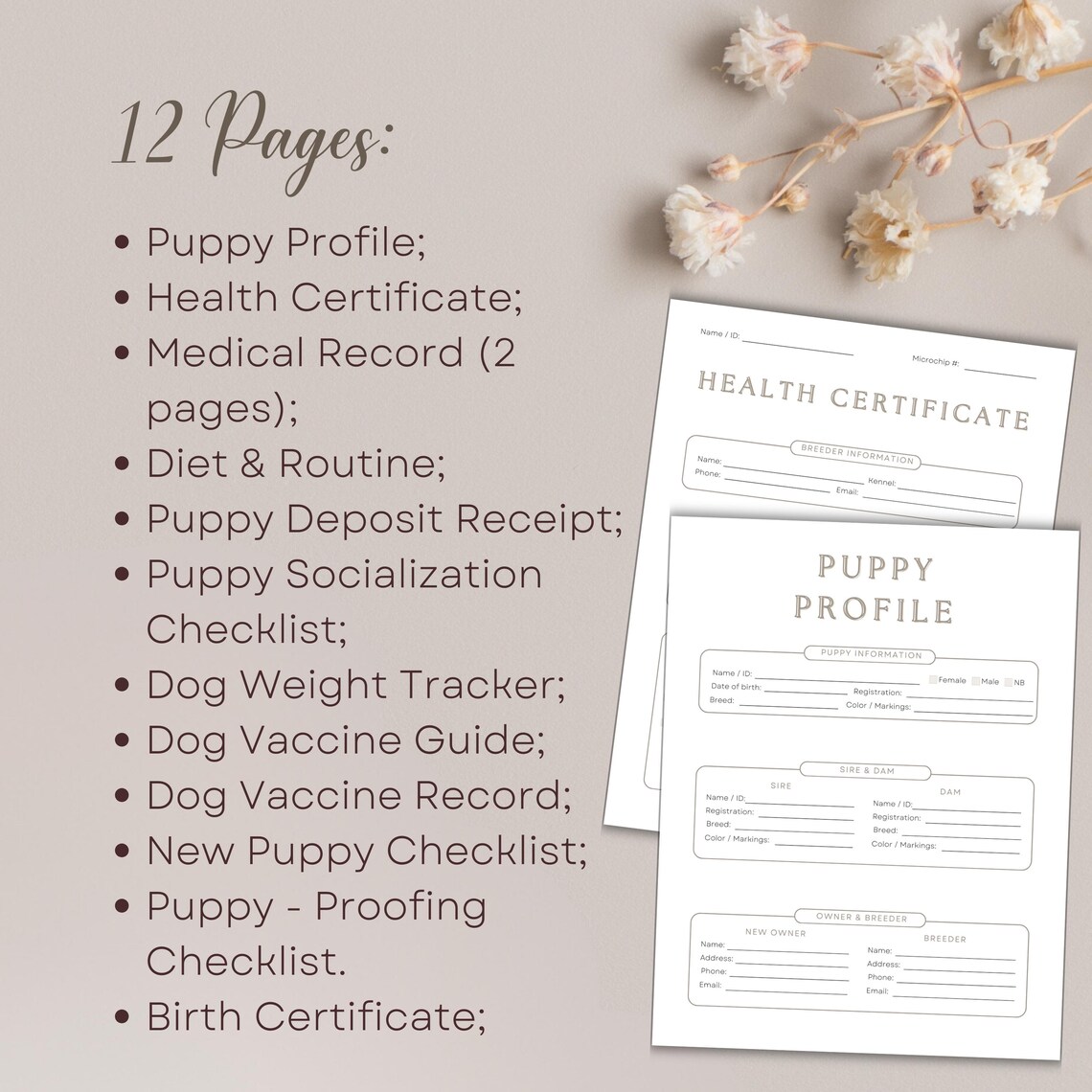 Fillable Dog Breeder Puppy Pack Forms Canva Template Mega Bundle ...