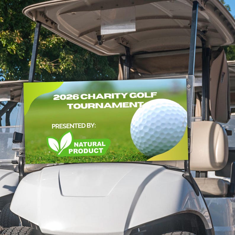 Golf Cart Sponsor Sign Canva Template, 10x20 Beverage Cart Sign ...