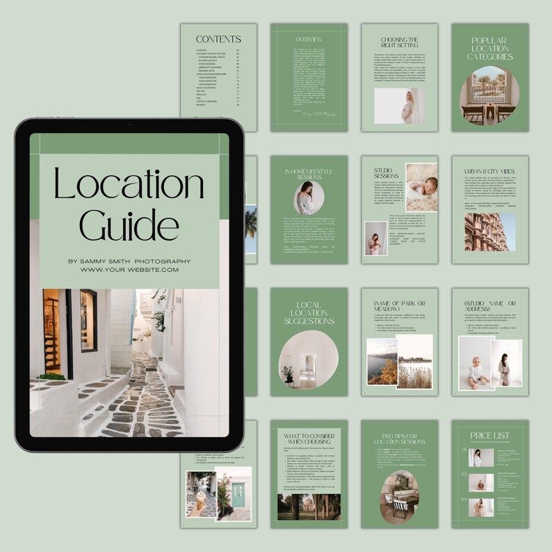 Custom Location Guide Photography Template for Canva, Client Session ...