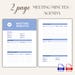 Professional Blue Meeting Notes Template, Editable Business Minute Form ...