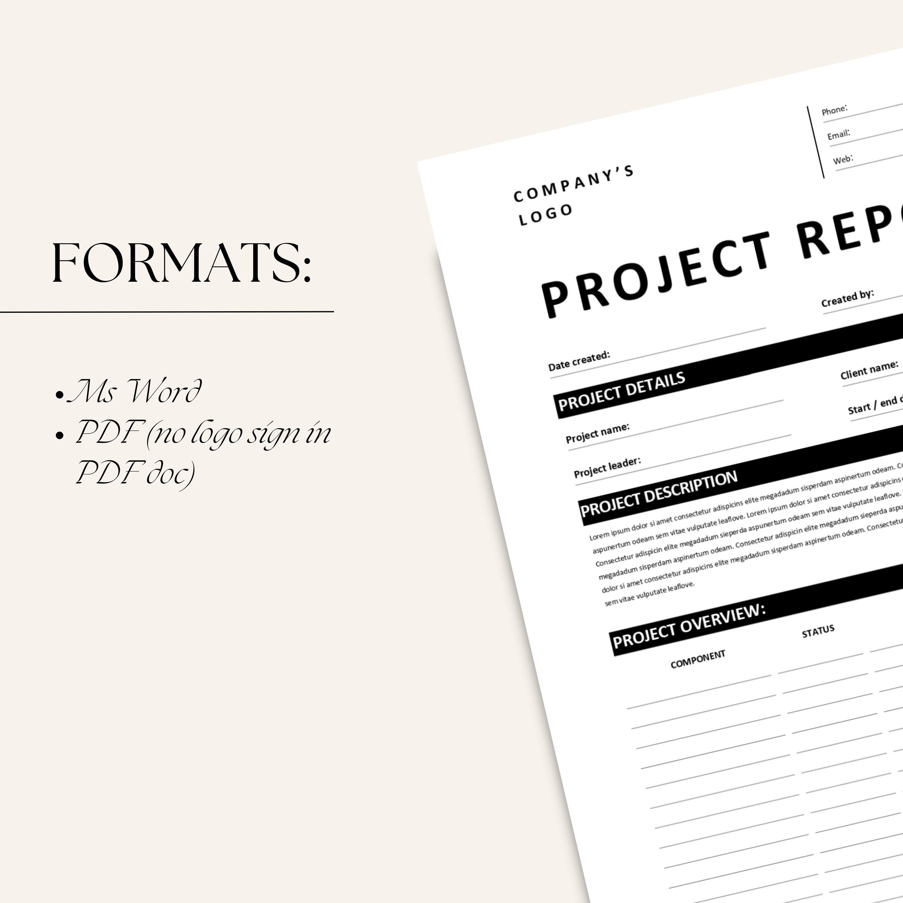 Project Completion Report Template, Final Project Manager Report Word ...
