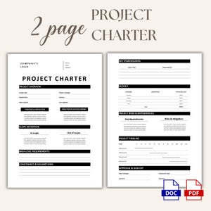 Project Charter Template Editable Ms Word PDF, How to Write a Project ...