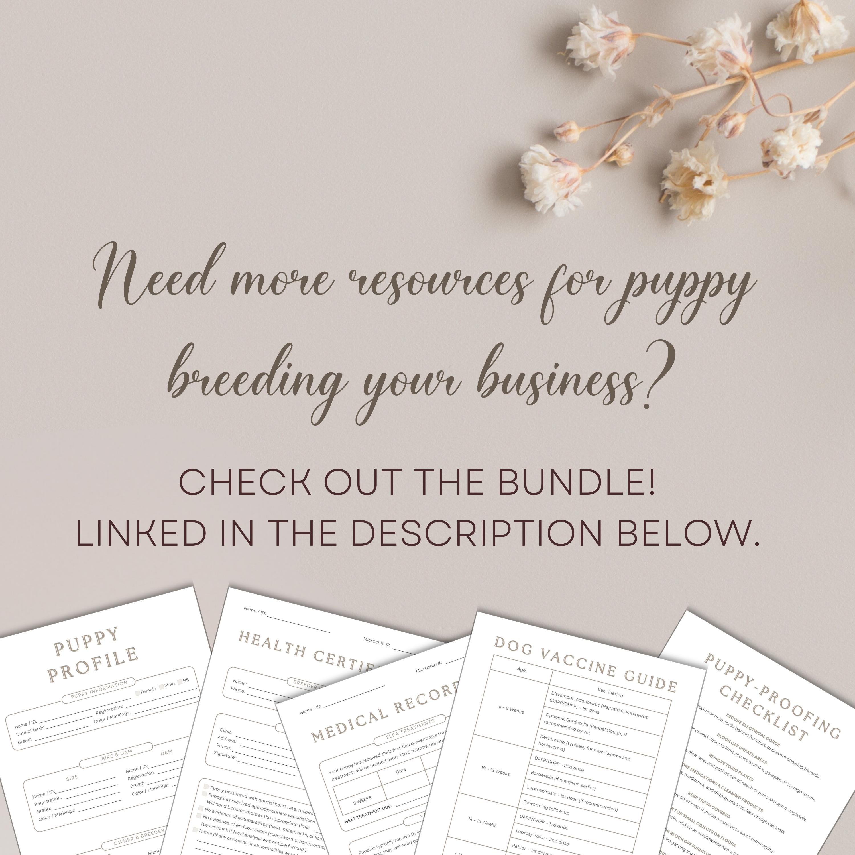 Editable Puppy Profile Template, Dog Breeder Forms Canva, General Info ...