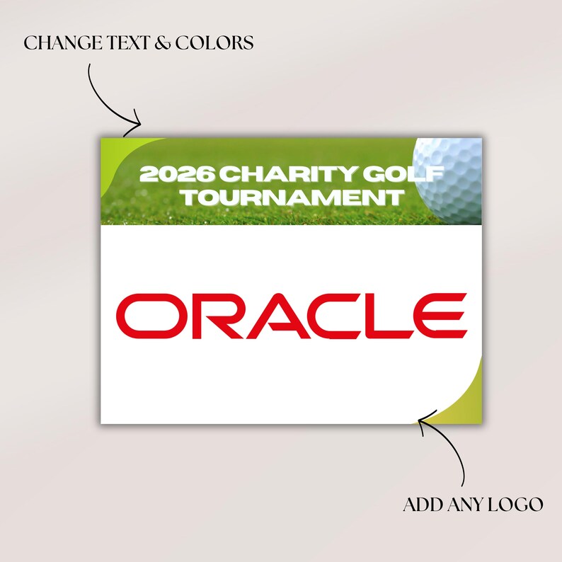 Golf Hole Sponsor Sign Canva Template, Editable Charity Tournament Sign ...