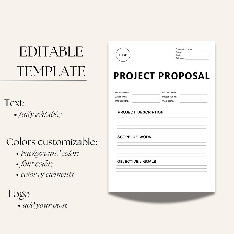 Project Proposal Template, Project Management, Simple Proposal Template ...