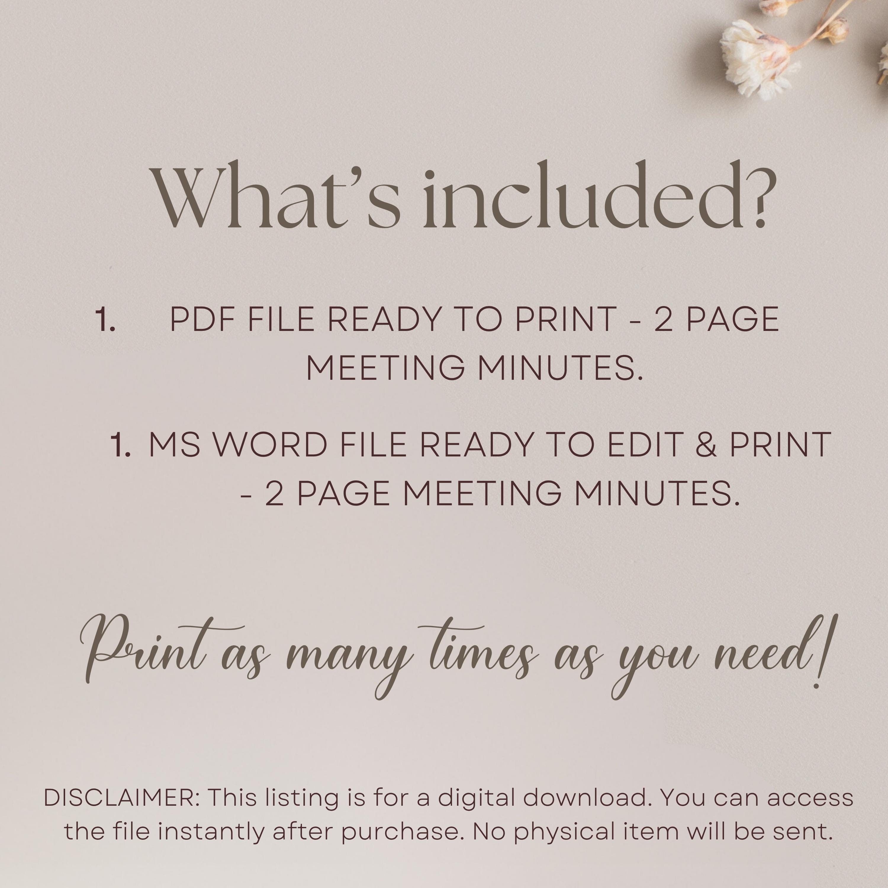 Professional Blue Meeting Notes Template, Editable Business Minute Form ...