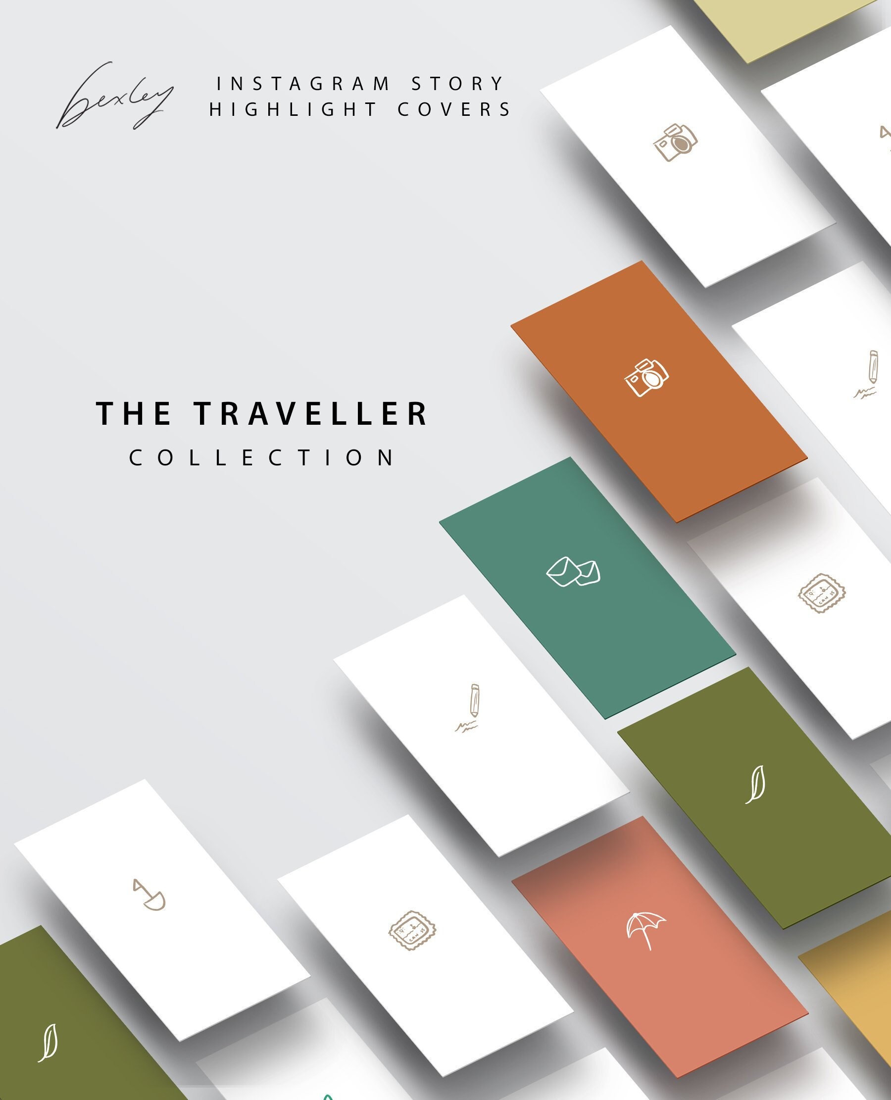 IG Cover Set 16 Instagram Story Highlight Covers Traveller Collection ...