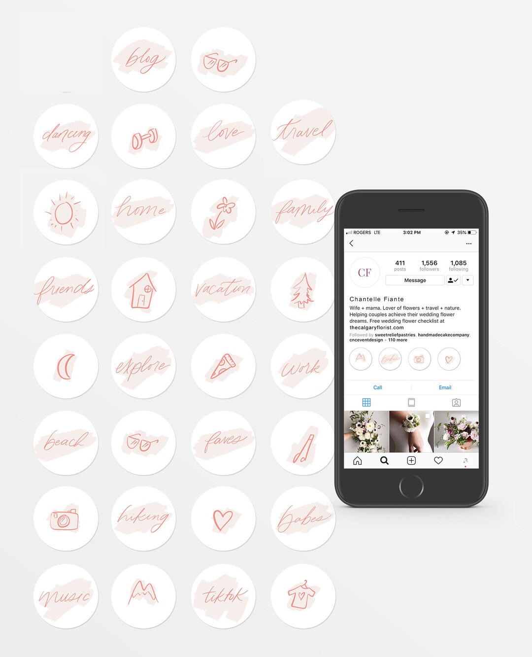 Pink Instagram Story Highlight Covers | Blogger & Traveler Collection ...