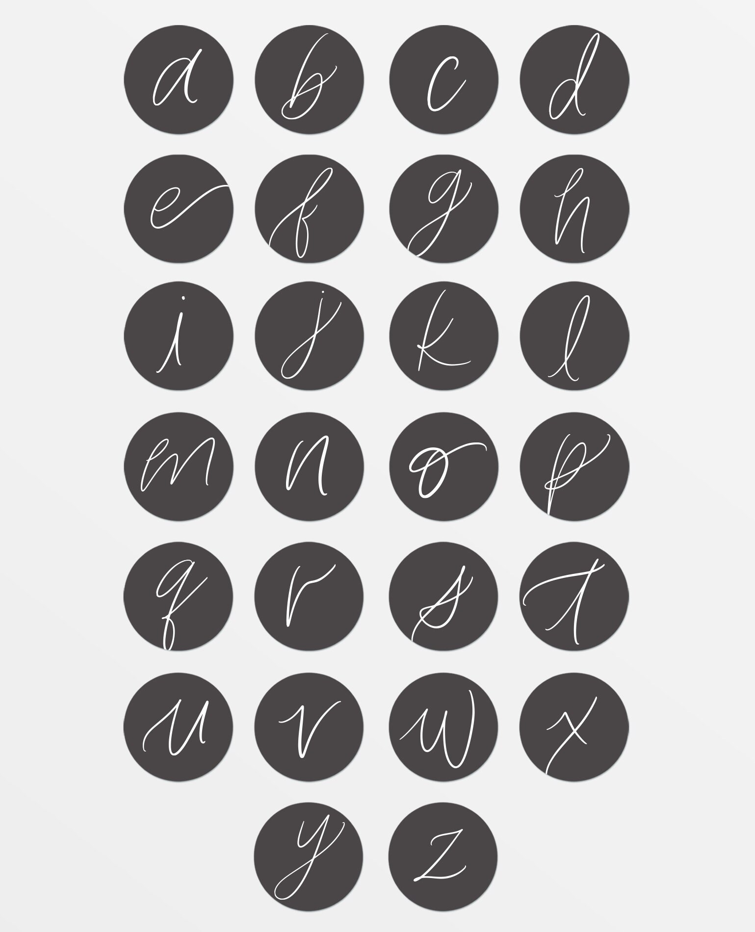 Handlettered ABC Calligraphy Highlight Covers for Instagram - Etsy