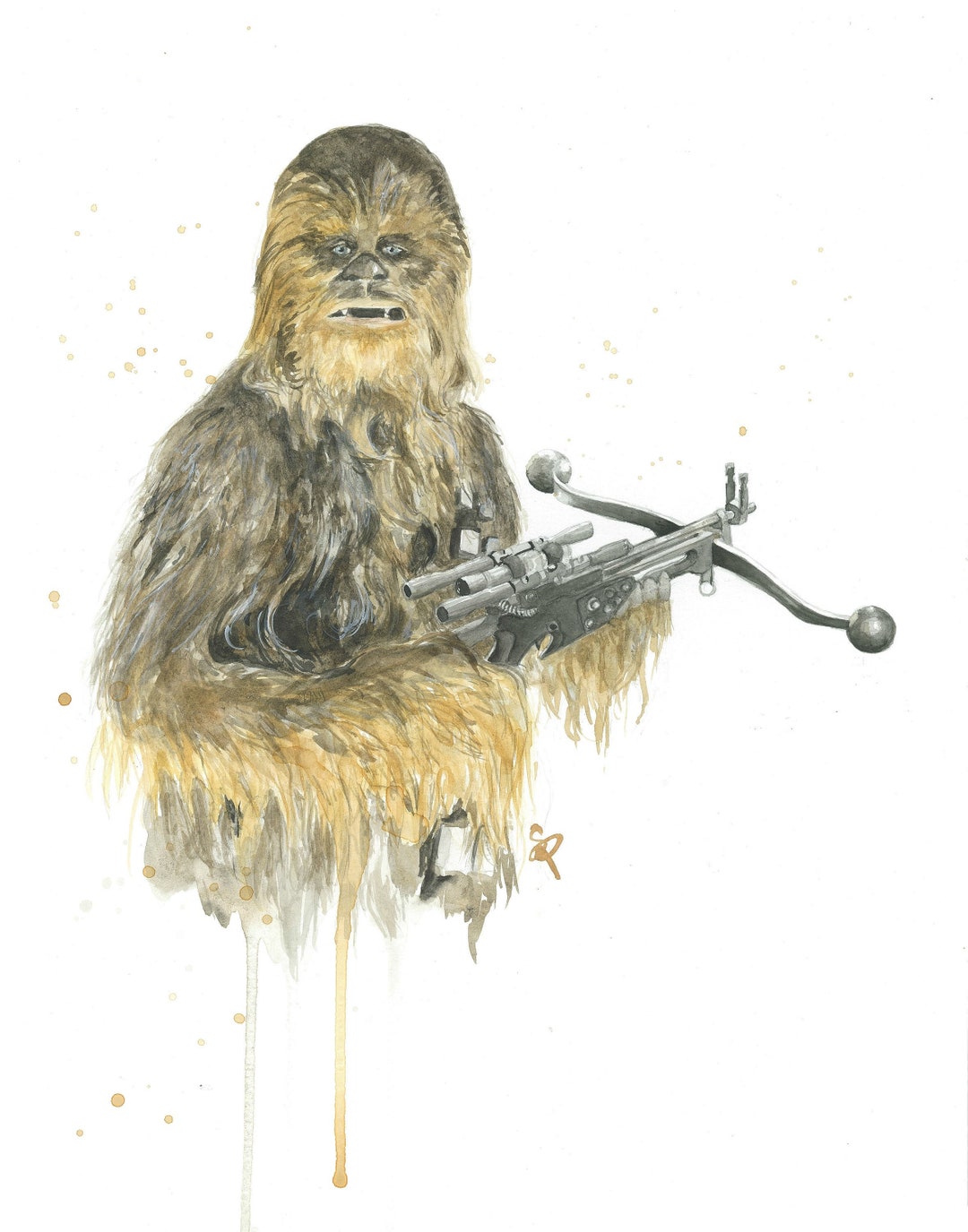 Chewbacca Watercolor Illustration Chewie Art Dorm Decor Nursery Wall ...