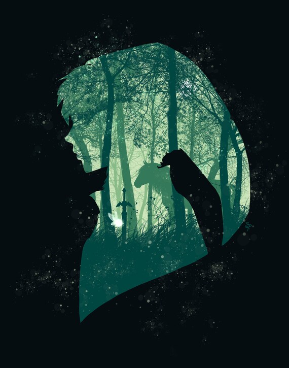Legend Of Zelda Link Silhouette Triforce Its Etsy