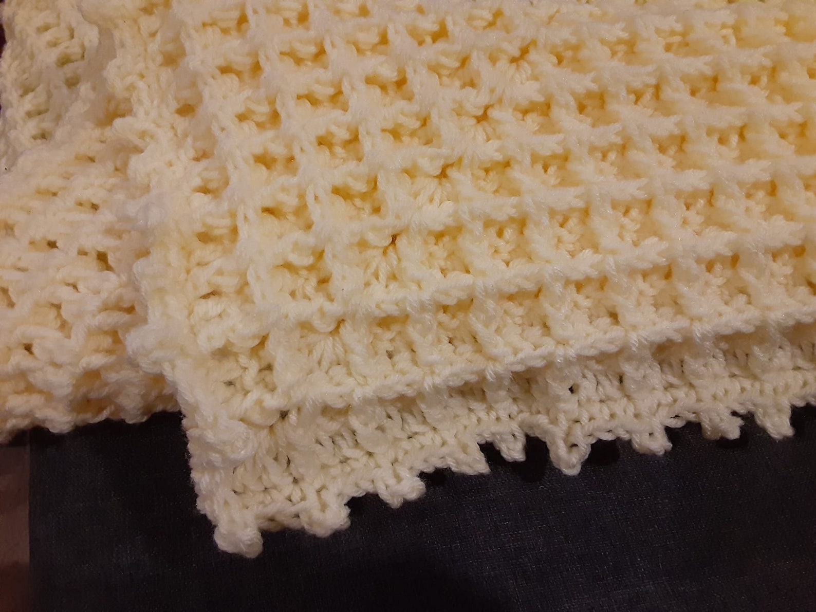 Rectangle Waffle Stitch Blanket - Etsy