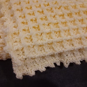 Rectangle Waffle Stitch Blanket - Etsy