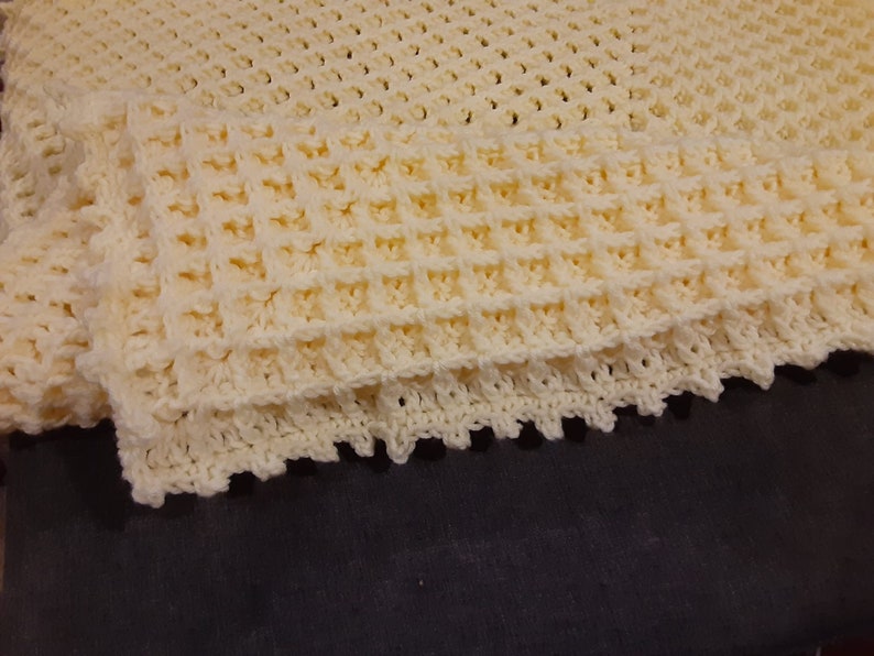 Rectangle Waffle Stitch Blanket - Etsy