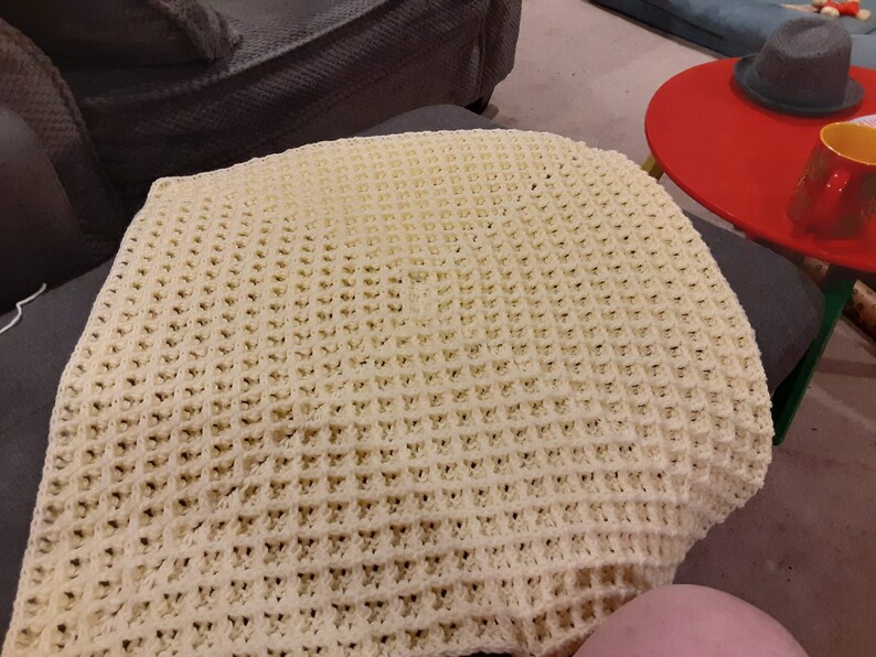 Rectangle Waffle Stitch Blanket - Etsy