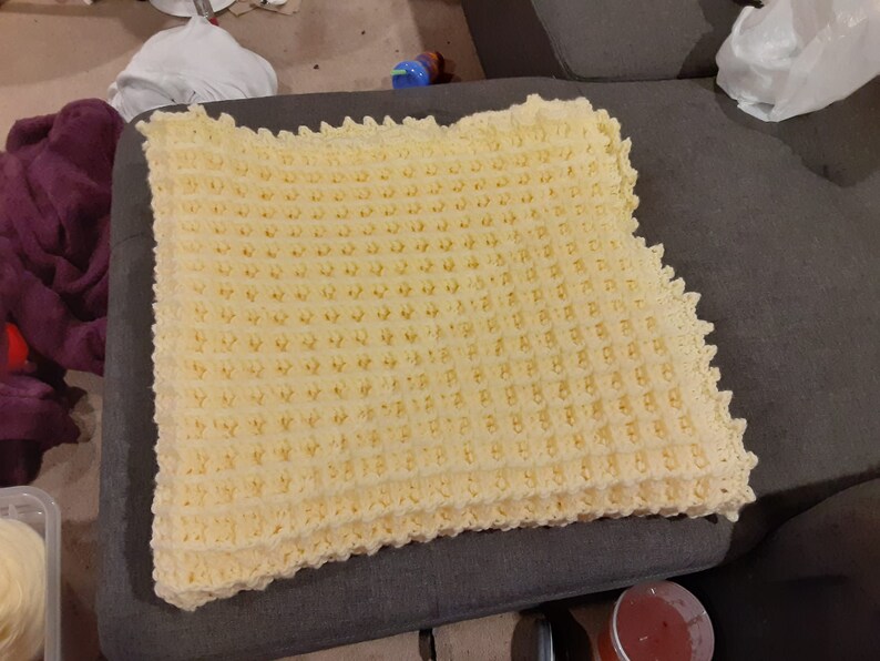 Rectangle Waffle Stitch Blanket - Etsy