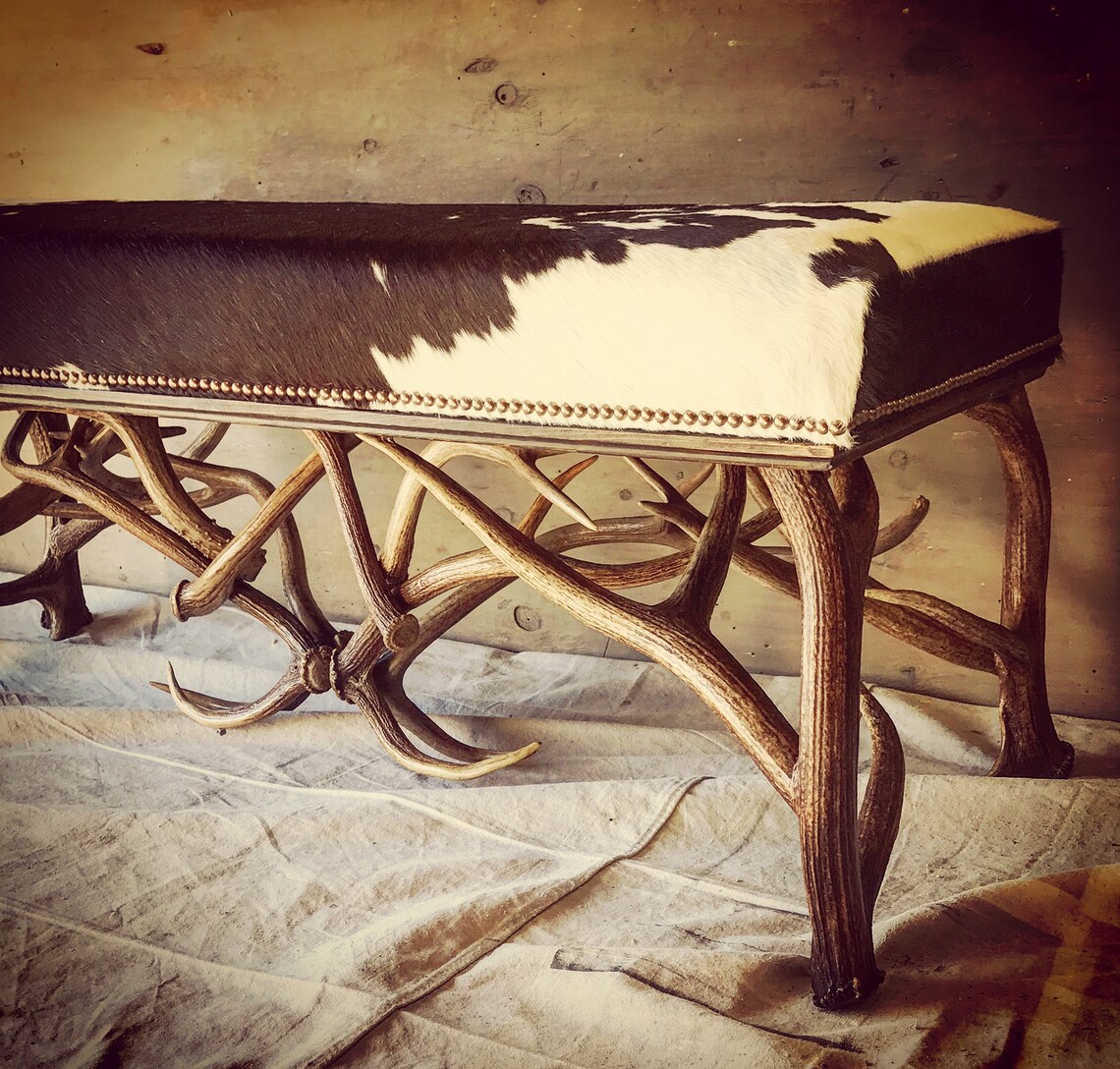 Antler Bench, Hand Crafted Using the Finest Naturally Shed Antlers - Etsy