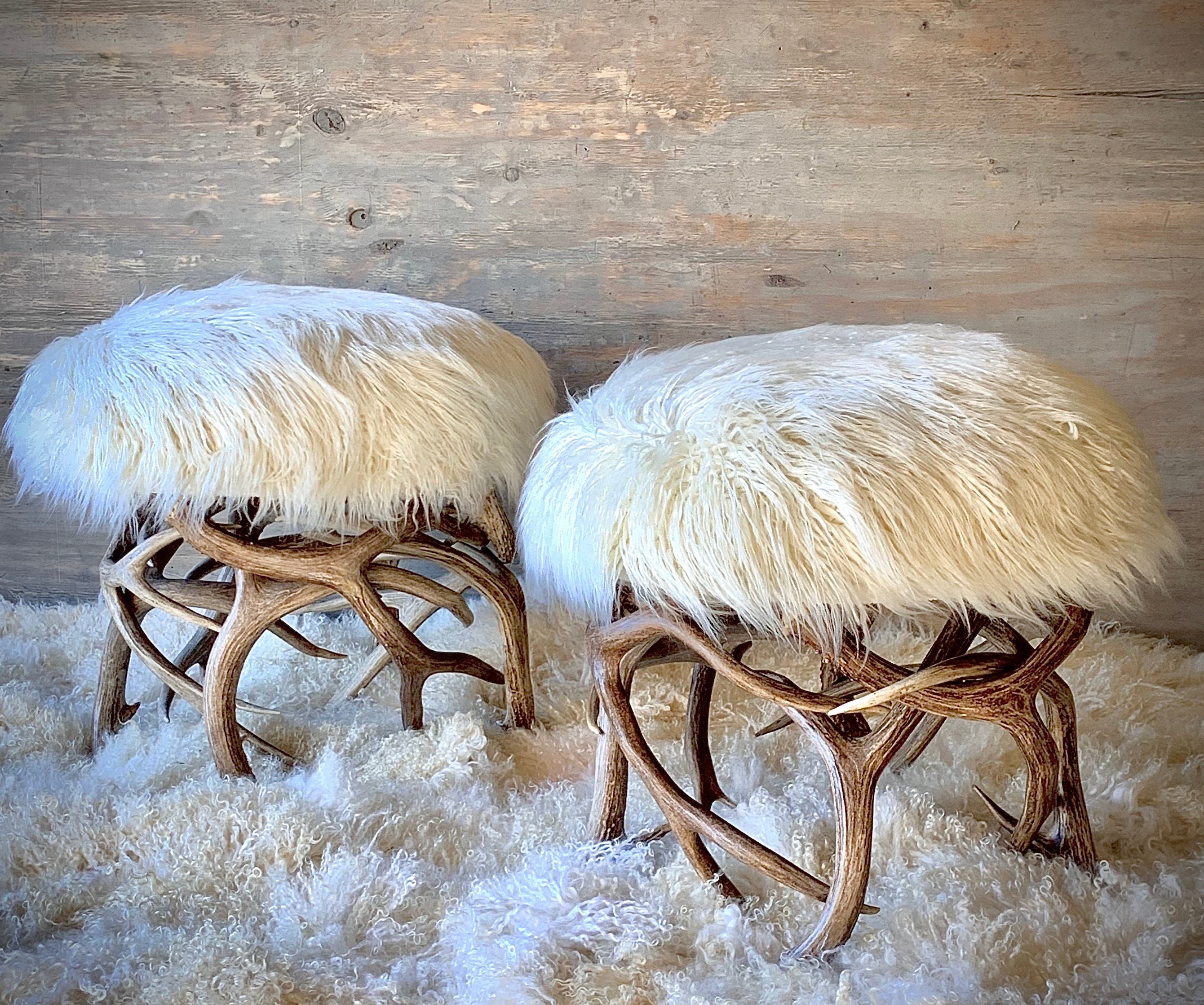 Round Antler Ottoman
