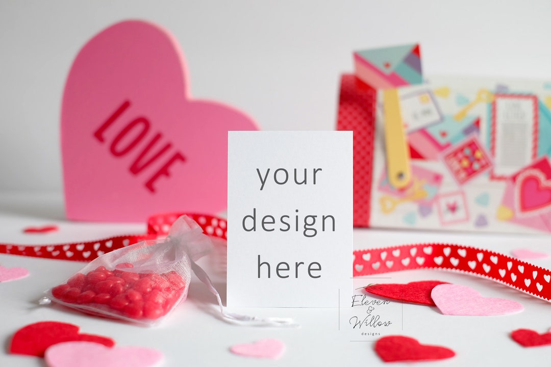 Kids Valentines Card Mockup, Classroom Valentine Card Mockup ...