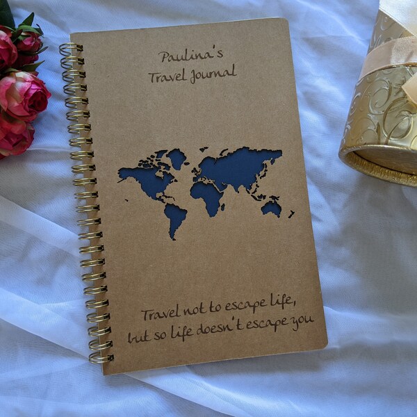World Map Journal - Etsy