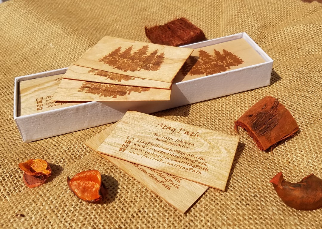 Wood Business Cards Double-sided Business Cards Engraved Business Cards ...
