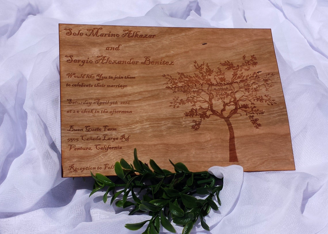 Wedding Invitation | Wood Wedding Invitation | Wood Invitation ...