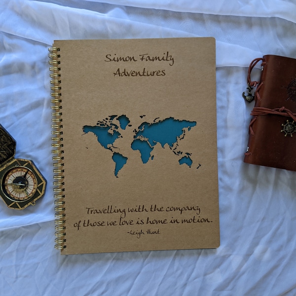 World Map Journal - Etsy