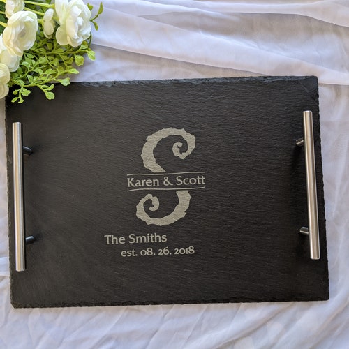 Slate Serving Tray Engraved personalized Gift-wedding Gift - Etsy
