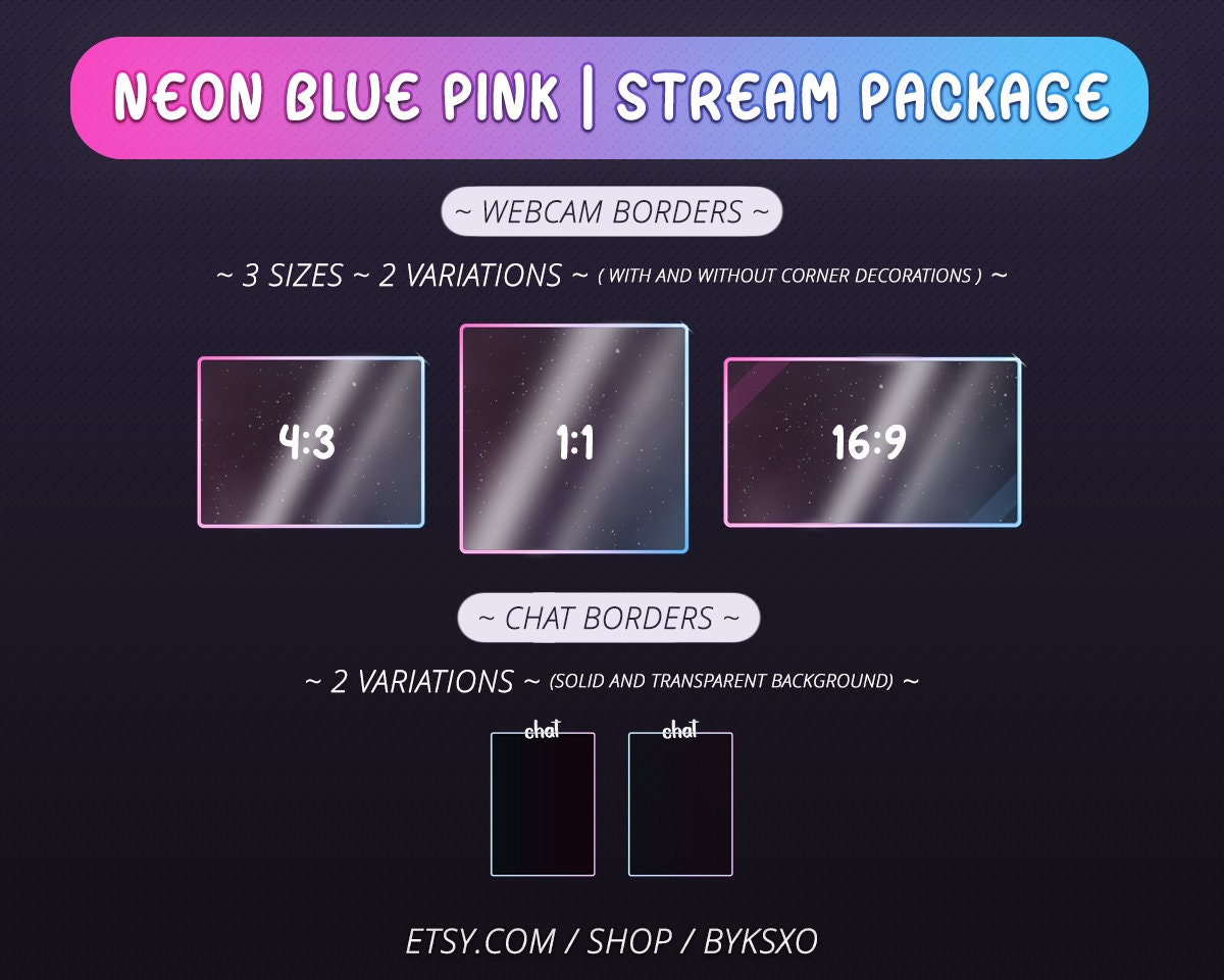 Neon Galaxy Twitch Overlay Package, Including Twitch Panels, Webcam ...