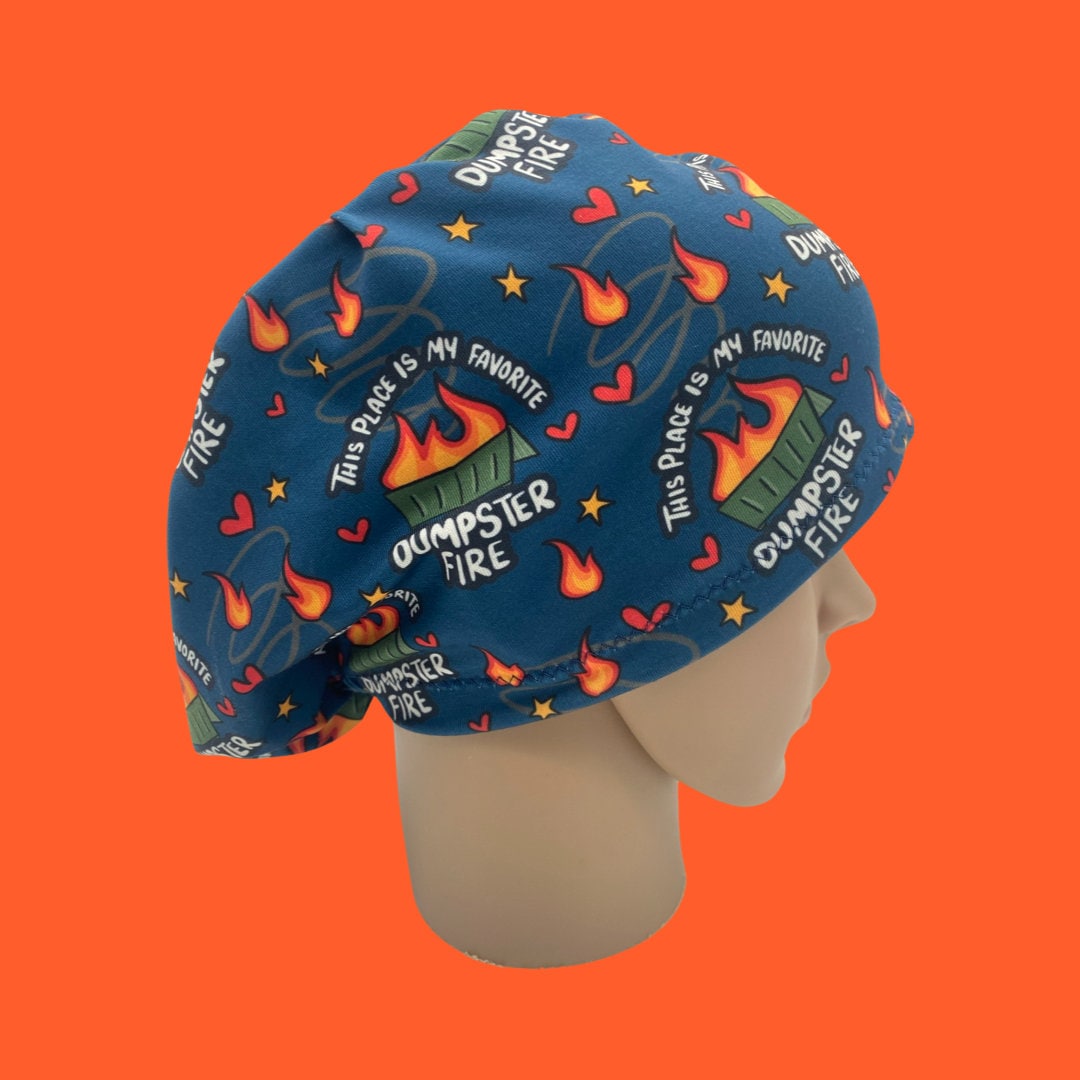 Dumpster Fire Scrub Cap, Euro Style Scrub Hat, Funny Surgical Cap - Etsy