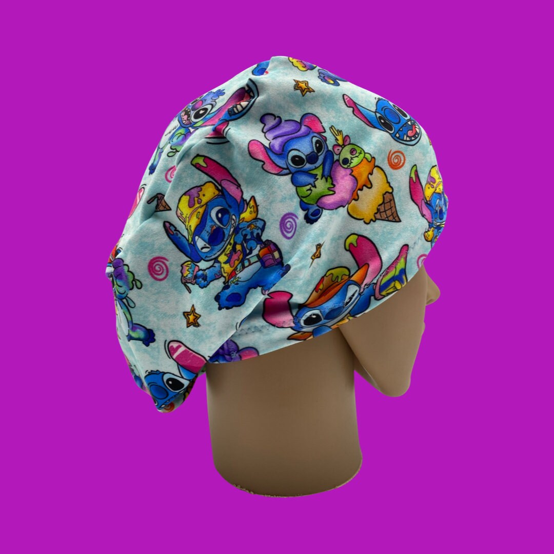 Blue Alien Scrub Hat, Stretchy Euro Style Scrub Cap, Cartoon Surgical ...
