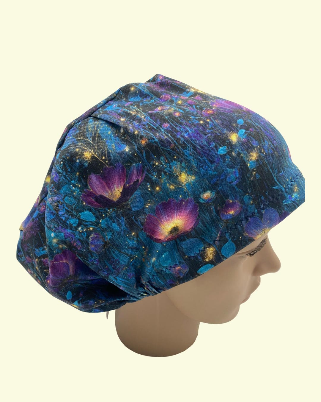 Floral Scrub Hat, Flower Euro Style Scrub Cap, Botanical Surgical Cap ...