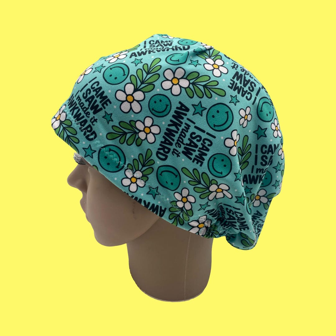 Awkward Scrub Hat, I Came I Saw Euro Style Scrub Cap, Funny Surgical ...