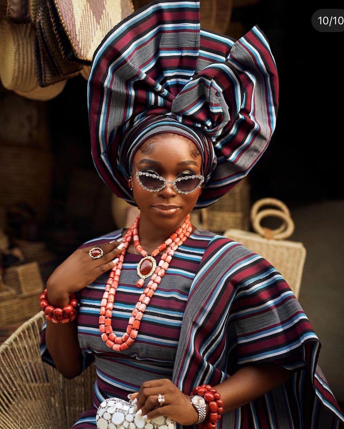 Aso Oke Oleku Style, African Wrapper and Buba, Gele, Nigeria Wedding - Etsy
