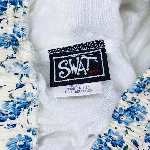 Vintage 90’s SWAT Blue & White Floral Tulle Mini Skirt - Gem
