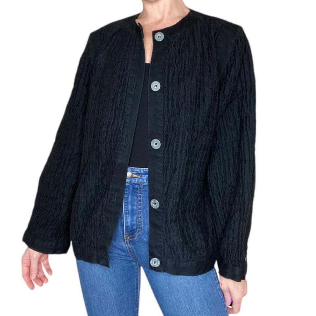Vintage Gene Ewing Bis Black & Silver Textured Light-weight Jacket - Etsy